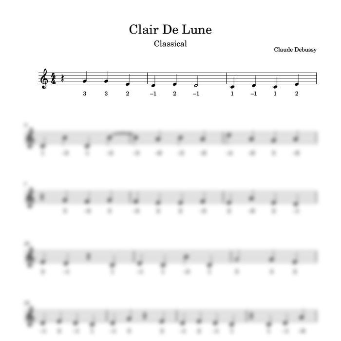 Clair de lune - Harmonica tab