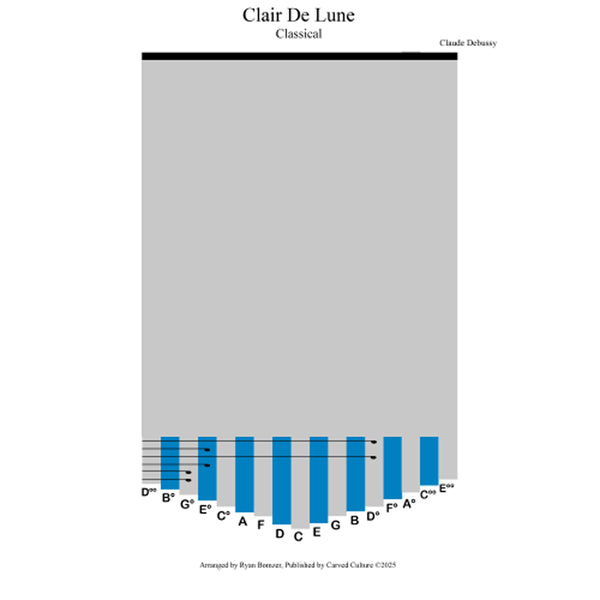 Clair De Lune 17 Note Kalimba Tab – Easy PDF Download