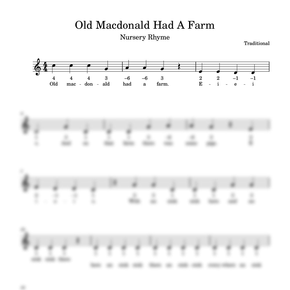 Old macdonald had a farm - Harmonica tab